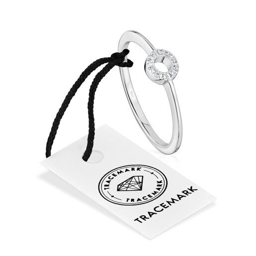 Small white-gold circle Ring with diamonds TOUS Grain | TOUS