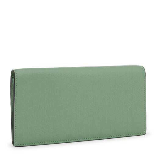 Flat khaki-colored leather TOUS Balloon Wallet | TOUS