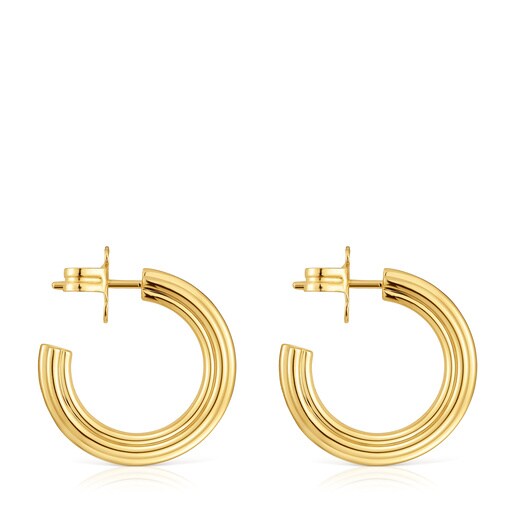 18kt gold plating over silver Hoop earrings and flower motif TOUS 1950 ...