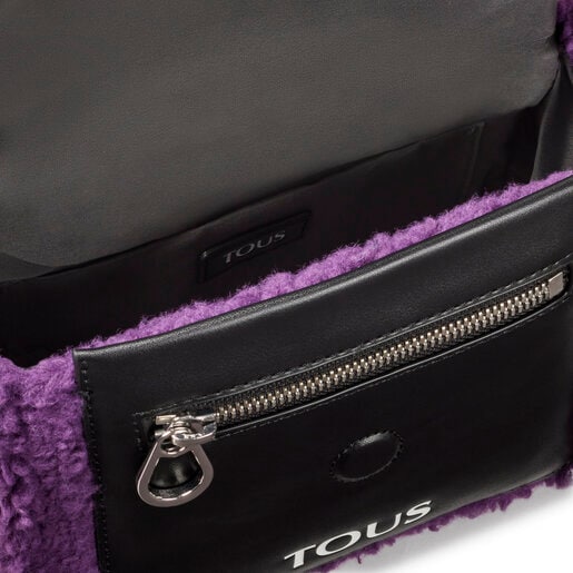 Small lilac-colored TOUS Empire Fur Crossbody bag | TOUS