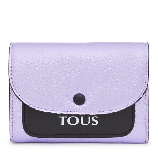 Lilac-colored leather TOUS Empire Card wallet | TOUS