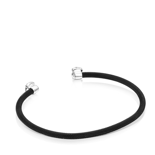 Black IP Steel Mesh Color Bracelet with Onyx | TOUS