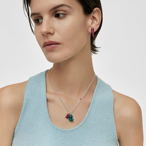 Bold Bear blue steel bear pendant | TOUS