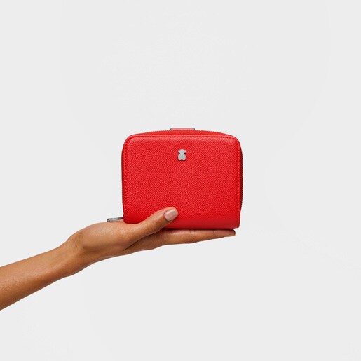 Small red New Dubai Saffiano Wallet | TOUS