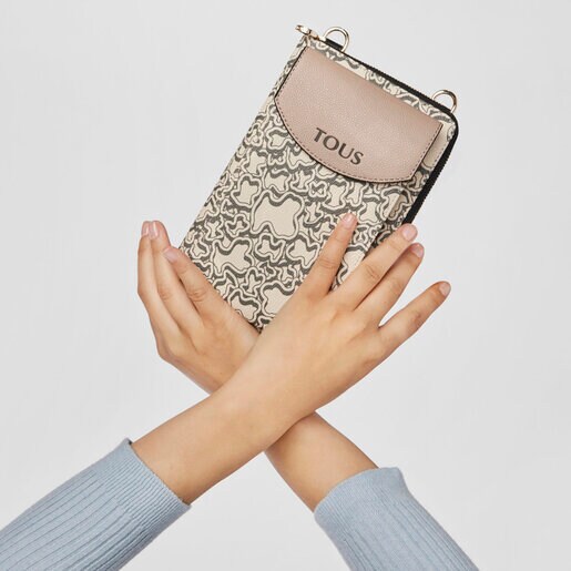 Beige TOUS Kaos Mini Evolution Hanging phone pouch with wallet | TOUS