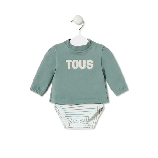 Baby bodysuit with t-shirt in Classic green | TOUS