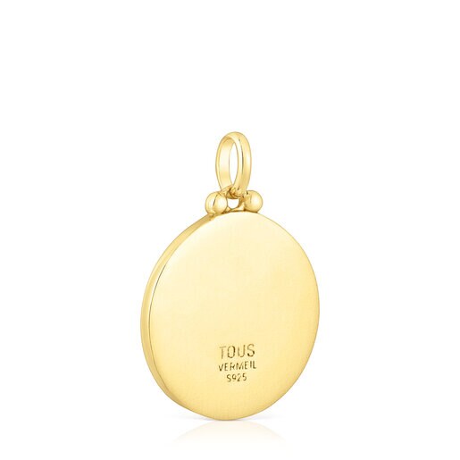 Silver vermeil Maga Medallion pendant with bear and flower | TOUS