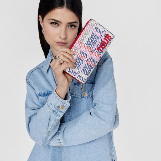 Beige and red TOUS Cecilia Wallet | TOUS