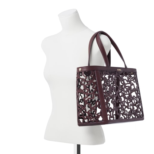 Medium burgundy Kaos Shock Tote bag - Tous | TOUS