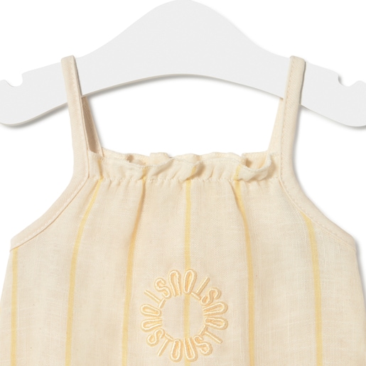 Baby girl s striped romper in Classic yellow | TOUS