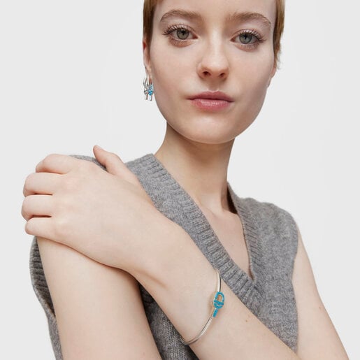 Silver Bangle with blue motif TOUS MANIFESTO | TOUS