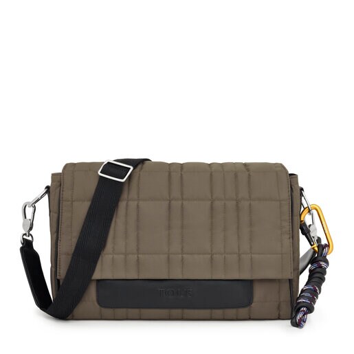 Large khaki-colored TOUS Empire Padded Crossbody bag | TOUS