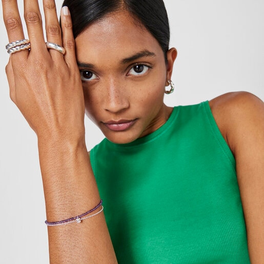 Silver and amethyst Bracelet Bold Bear | TOUS