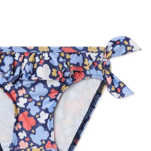 Bañador Culetín De Niña Retro Azul Marino Tous