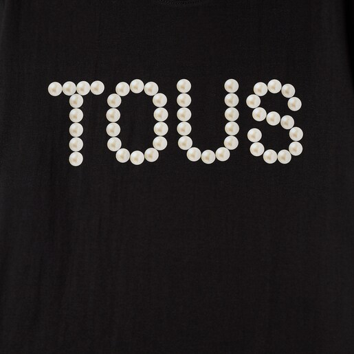 Camiseta negra Logo Pearls | TOUS