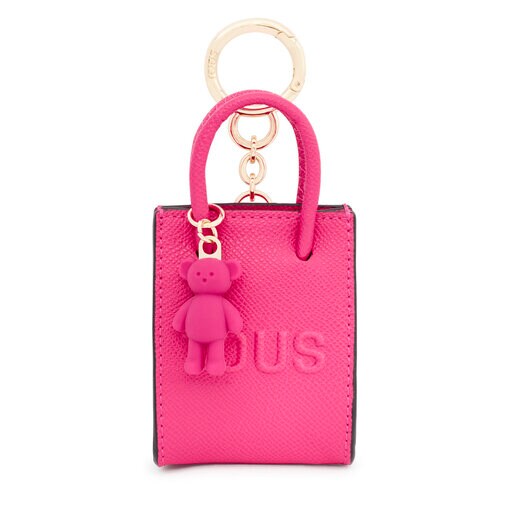 Fuchsia-colored TOUS La Rue Minibag key ring | TOUS
