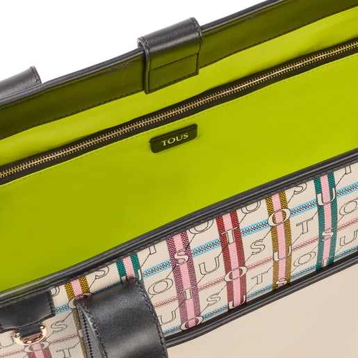 Shopping grande Amaya blanco y negro TOUS Crossroad | TOUS