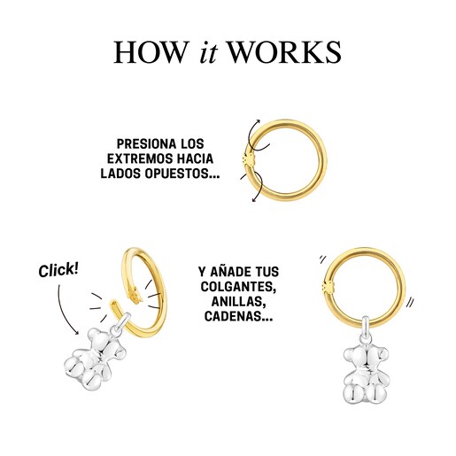 Small Ring with 18kt gold plating over silver Hold Oval | TOUS