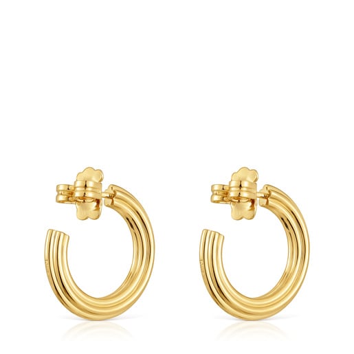 18kt gold plating over silver Hoop earrings and flower motif TOUS 1950 ...
