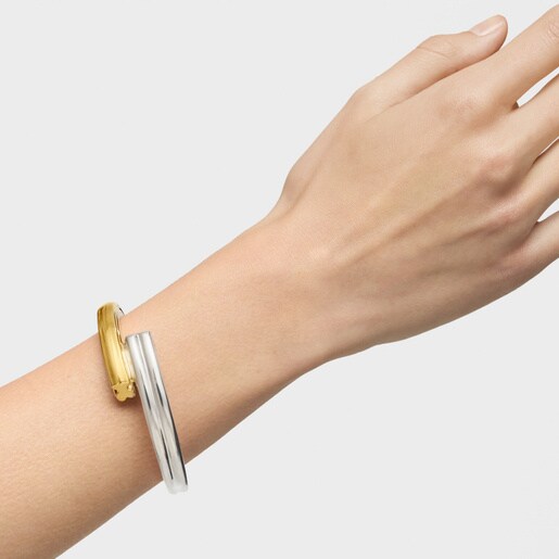 Wide two-tone Bangle with bear and heart motifs TOUS 1950 | TOUS