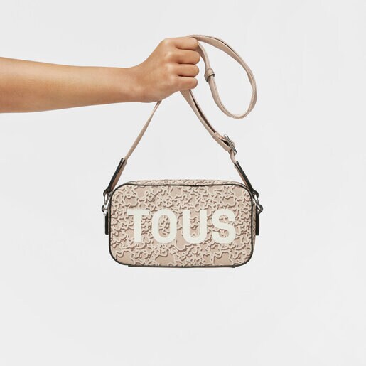 Taupe-colored Crossbody reporter bag Kaos Mini Evolution | TOUS