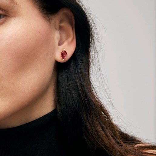 Pendientes de oro, turmalina rosa y diamantes TOUS ATELIER | TOUS