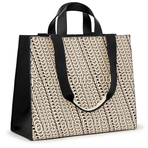 Large beige and black Amaya Shopping bag TOUS Vera | TOUS