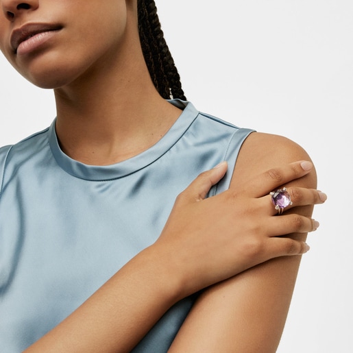 Anillo de plata y amatista Color Pills | TOUS