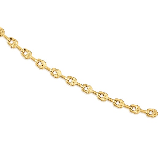 Short 18kt gold plating over silver logo Necklace TOUS MANIFESTO | TOUS