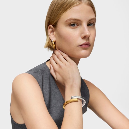 Wide two-tone Bangle with bear and heart motifs TOUS 1950 | TOUS