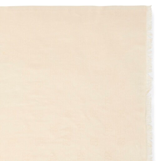 Beige jacquard TOUS Square Logo Foulard | TOUS
