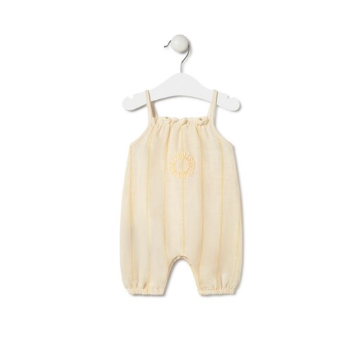Baby girl s striped romper in Classic yellow | TOUS