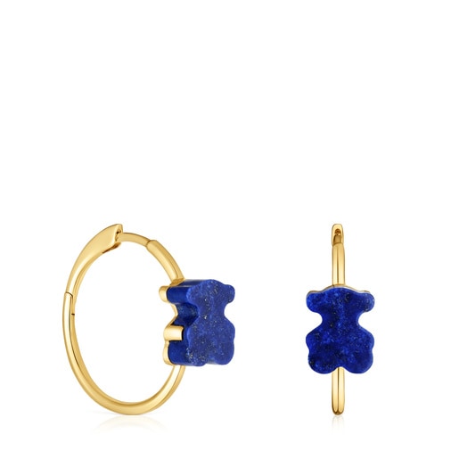 Gold bear Hoop earrings with lapis lazuli TOUS 1950 | TOUS