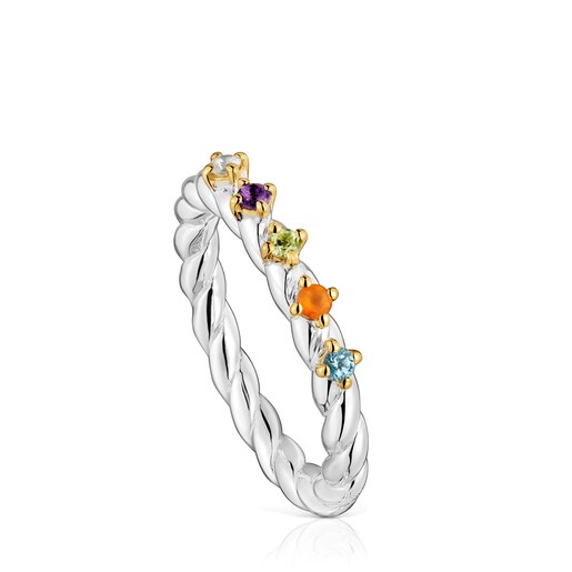 Small two-tone and gemstones Ring Sugar Party | TOUS