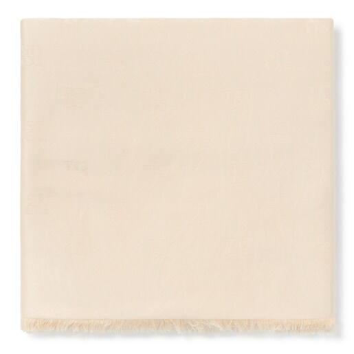 Beige jacquard TOUS Square Logo Foulard | TOUS