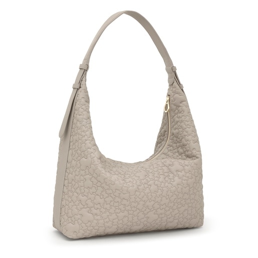 Large taupe-colored Shoulder bag TOUS Puffy Bear | TOUS