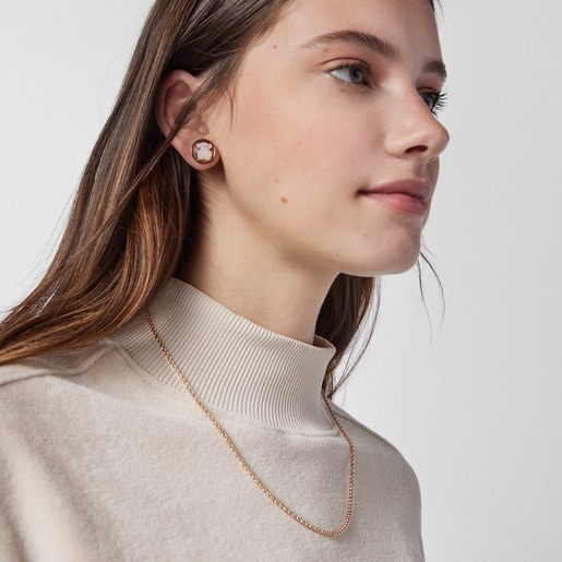 Cadena mediana con baño de oro rosa 18 kt sobre plata, 50 cm Hand | TOUS