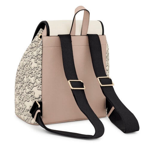 Beige TOUS Kaos Mini Evolution Flap Backpack | TOUS