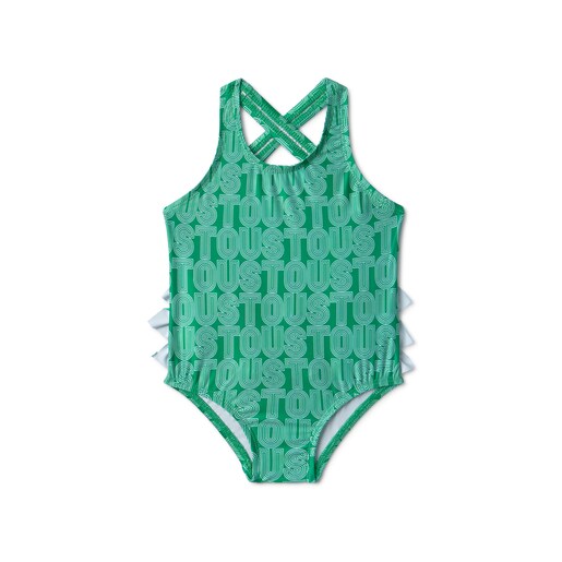 Girl s swimsuit in Line green | TOUS