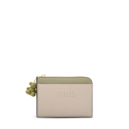 Monedero grande topo y verde Audree Saffiano | TOUS