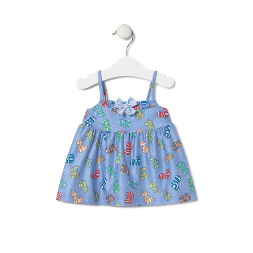 Vestido de tirantes de niña Candy azul | TOUS
