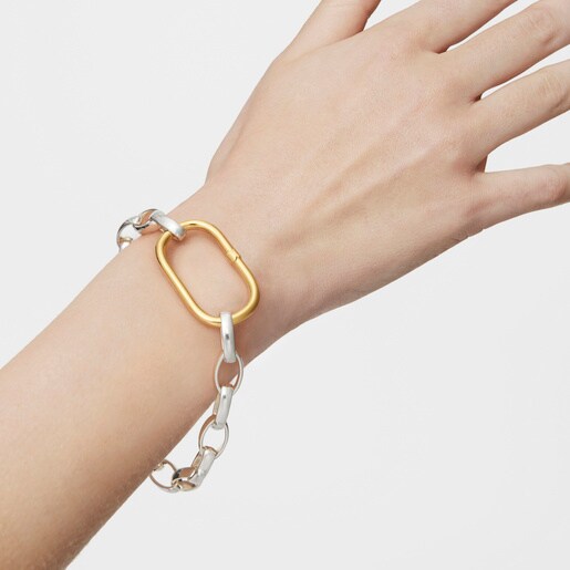 Extra-large Ring with 18kt gold plating over silver Hold Oval | TOUS