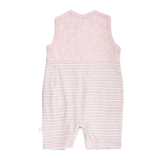 Barboteuse courte à rayures Radiant rose - Tous. | TOUS