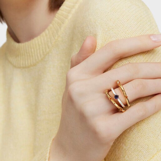 Large flower Ring with 18kt gold plating over silver and carnelian My ...