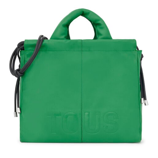 Large green leather TOUS Cloud One-shoulder bag | TOUS