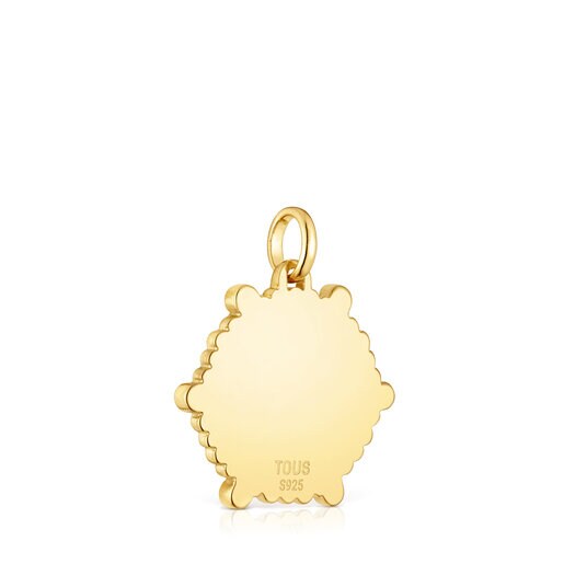 Medium 18kt gold-plated silver bear Pendant with gemstones Sugar Party ...