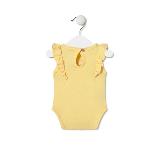 Body con volantes de bebé Classic amarillo | TOUS