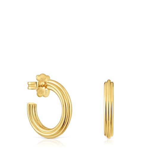 18kt gold plating over silver Hoop earrings and flower motif TOUS 1950 ...