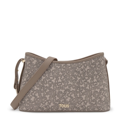 Large taupe-colored Crossbody bag Kaos Mini Lines | TOUS