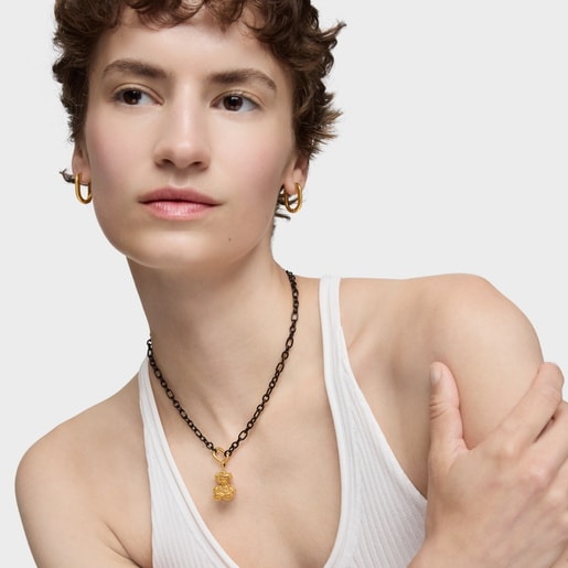 Dije oso troquelado con baño de oro 18 kt sobre plata Bold Bear | TOUS